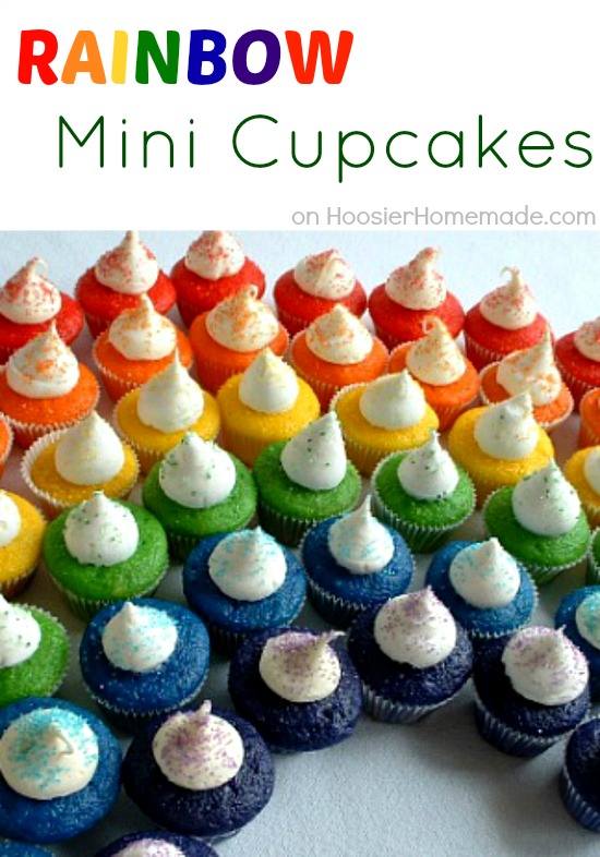 Mini Rainbow Cupcakes Hoosier Homemade
