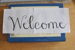 DIY Burlap Welcome Sign - Hoosier Homemade