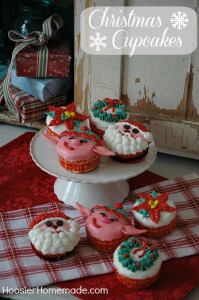 Christmas Cupcakes + Printables - Hoosier Homemade