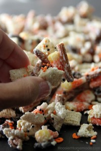 Halloween Treat: Candy Corn Party Mix - Hoosier Homemade
