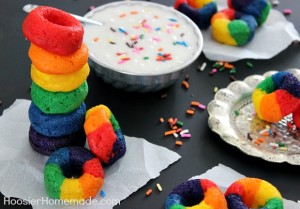 Mini Rainbow Doughnuts - Hoosier Homemade